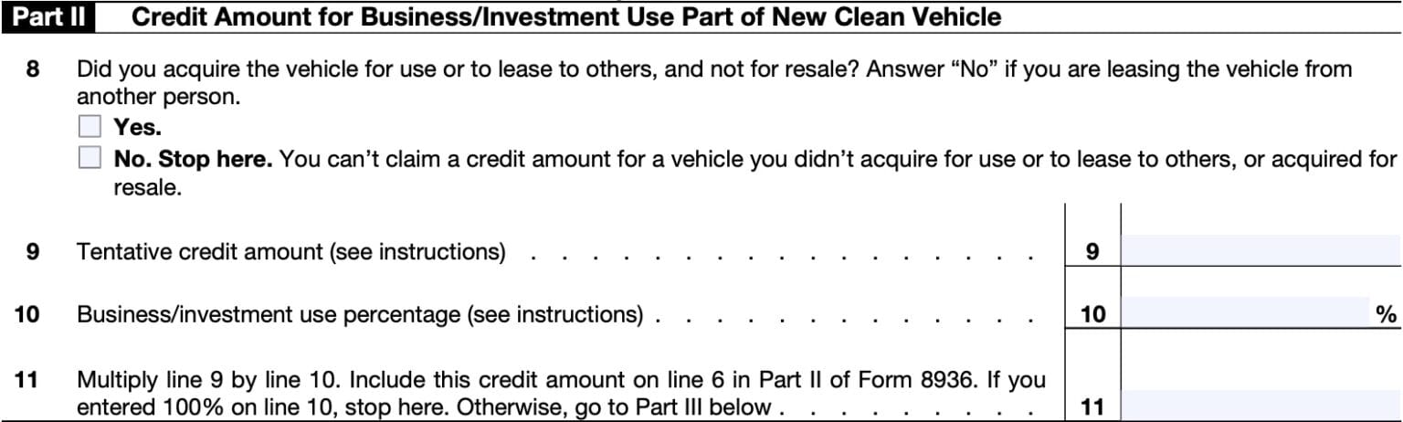 IRS Form 8936 Instructions - Qualifying Electric Vehicle Tax Credits