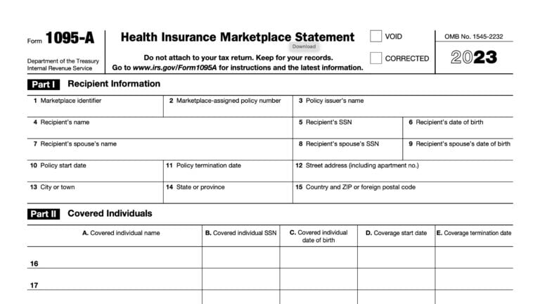 IRS Form 1095-B Instructions - Health Coverage