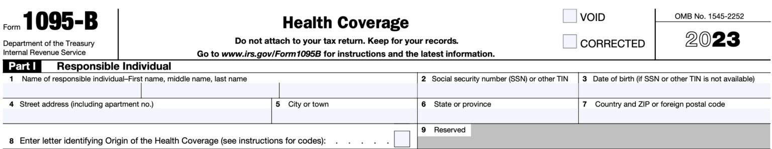 IRS Form 1095-B Instructions - Health Coverage
