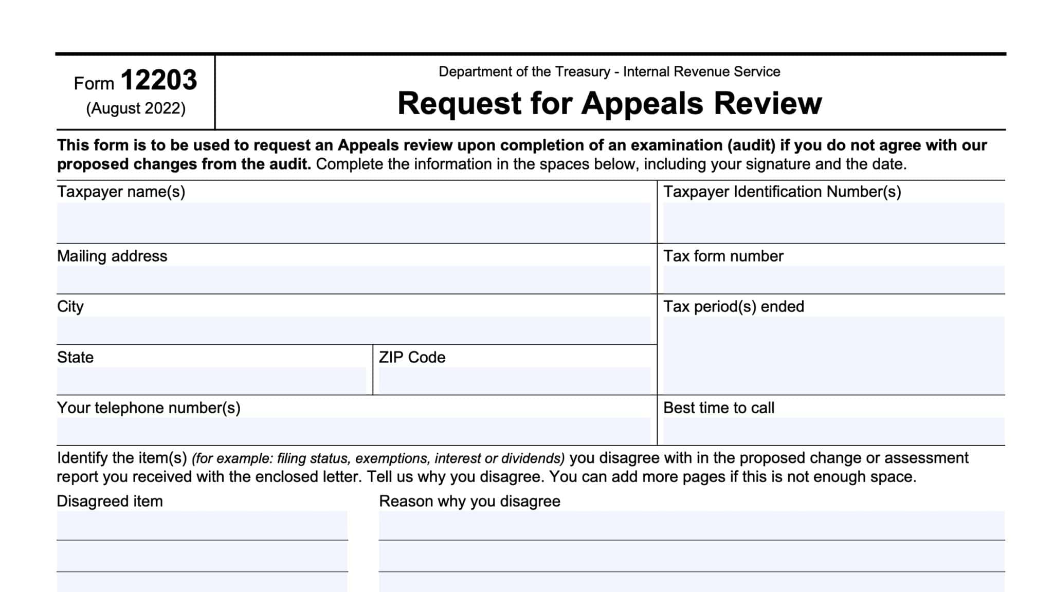 IRS Form 12277 Instructions