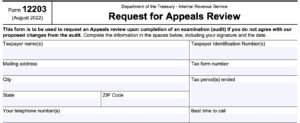IRS Form 12203 Instructions - Request for Appeals Review