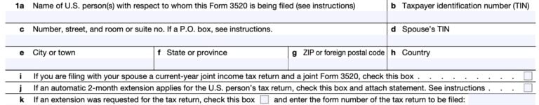 IRS Form 3520 Instructions