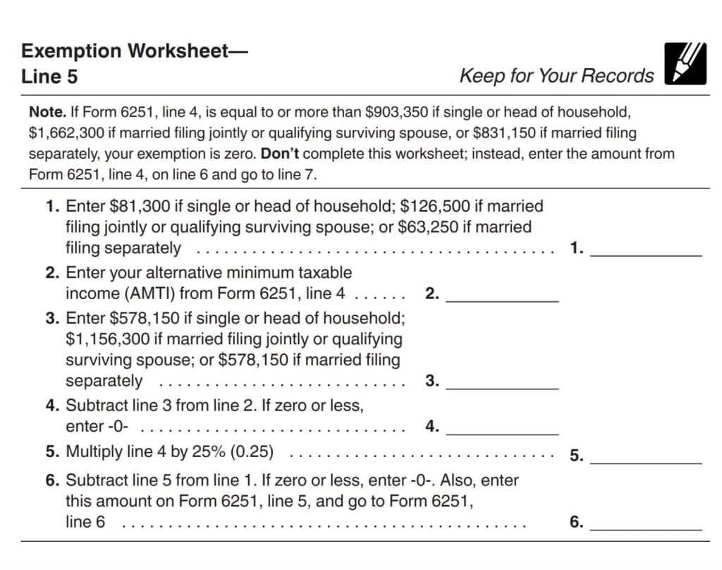 IRS Form 6251 Instructions - A Guide to Alternative Minimum Tax