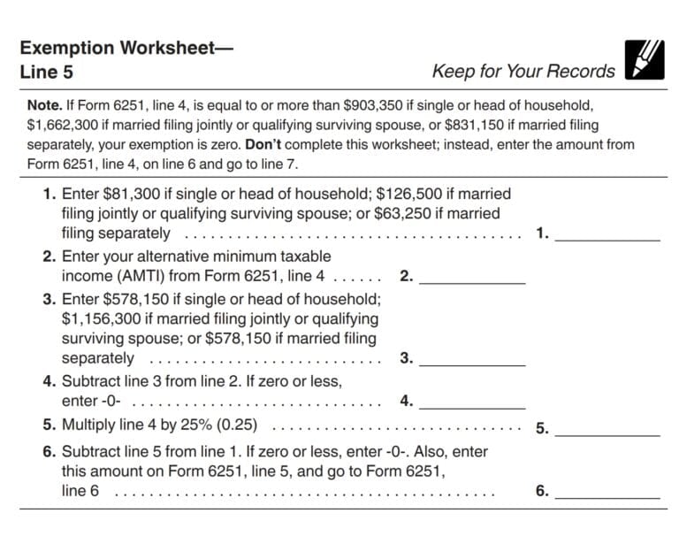 IRS Form 6251 Instructions - A Guide to Alternative Minimum Tax