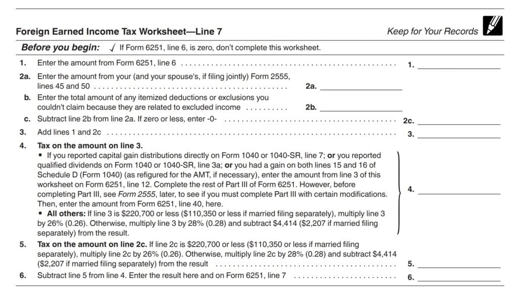 IRS Form 6251 Instructions - A Guide to Alternative Minimum Tax