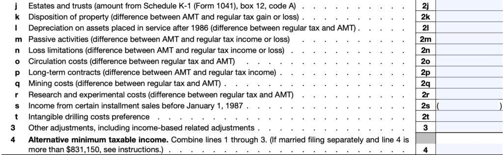 IRS Form 6251 Instructions - A Guide to Alternative Minimum Tax