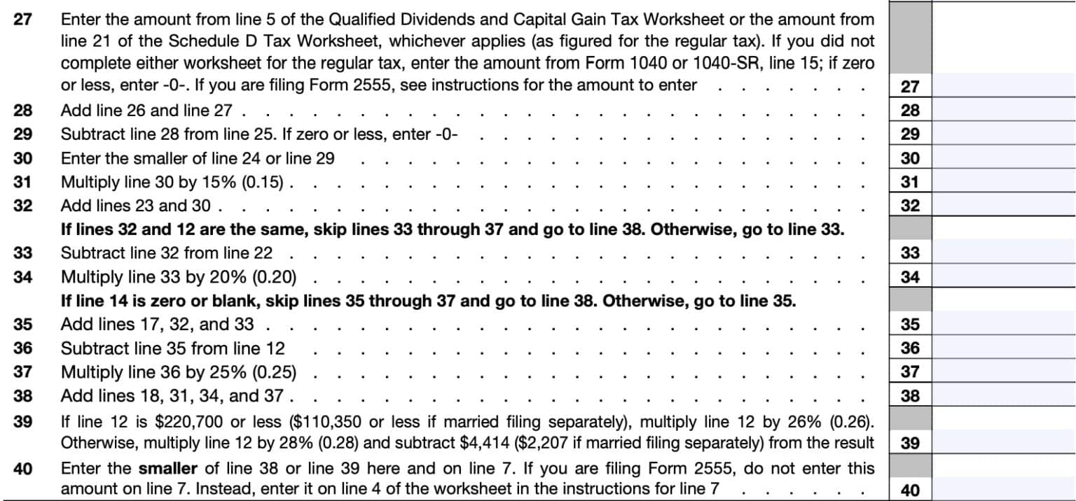 IRS Form 6251 Instructions - A Guide to Alternative Minimum Tax