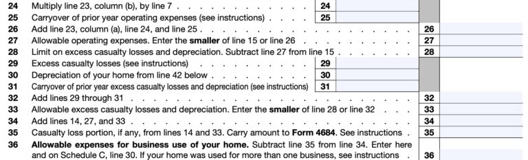 IRS Form 8829 Instructions - Figuring Home Business Expenses