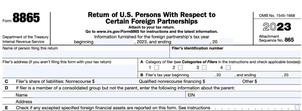 IRS Form 8865 Instructions - Foreign Partnership Returns