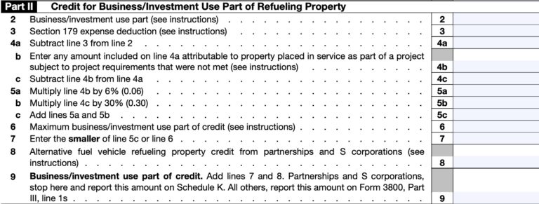 IRS Form 8911 Instructions - Alternative Fuel Refueling Credit