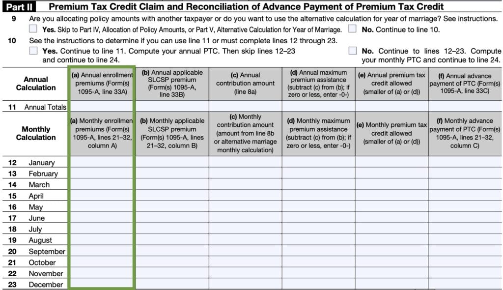 IRS Form 1095-A instructions - Marketplace Insurance Statement