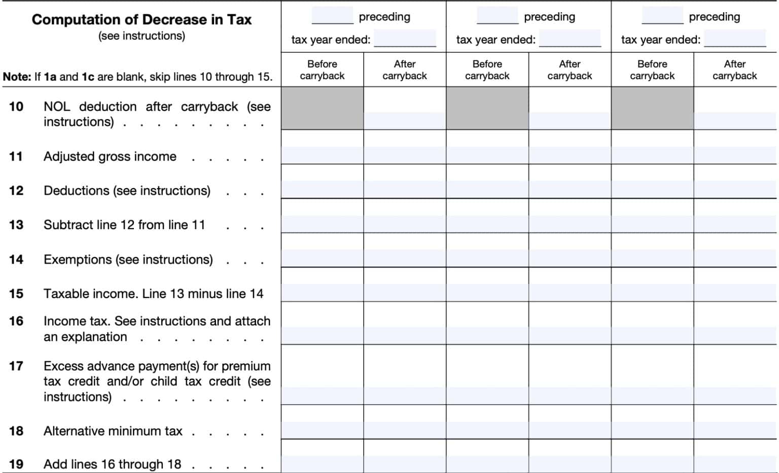 IRS Form 1045 Instructions - Applying For A Tentative Refund