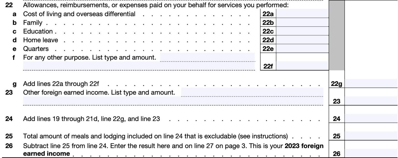 IRS Form 2555 Instructions