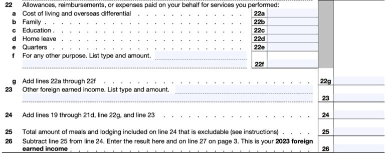IRS Form 2555 Instructions