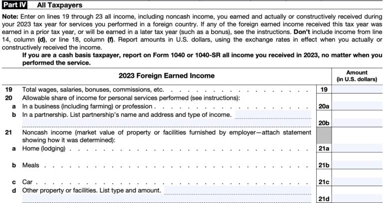 IRS Form 2555 Instructions