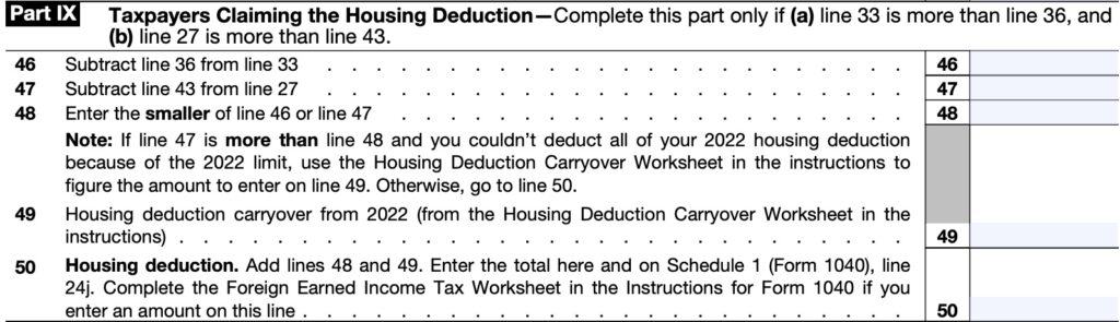 IRS Form 2555 Instructions