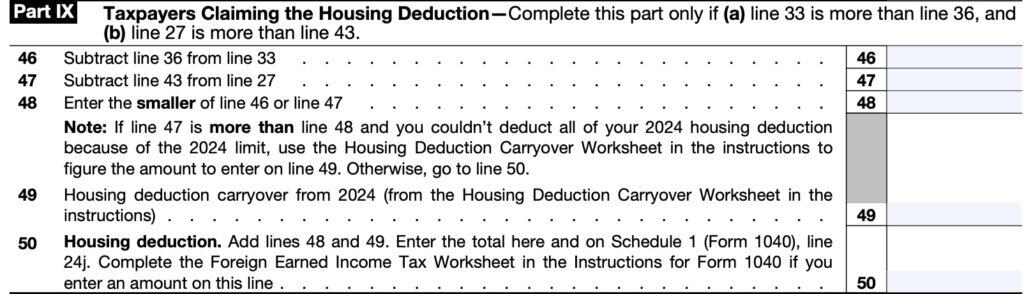 IRS Form 2555 Instructions