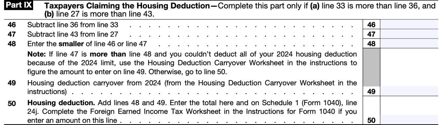 IRS Form 2555 Instructions