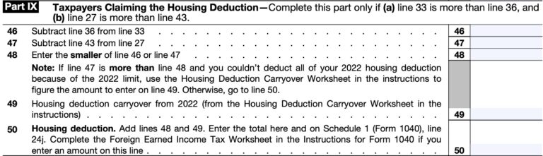 IRS Form 2555 Instructions