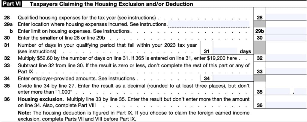 IRS Form 2555 Instructions