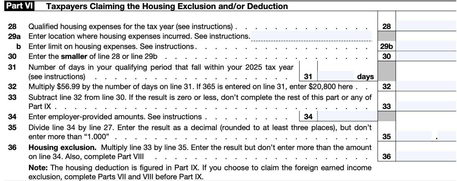 IRS Form 2555 Instructions