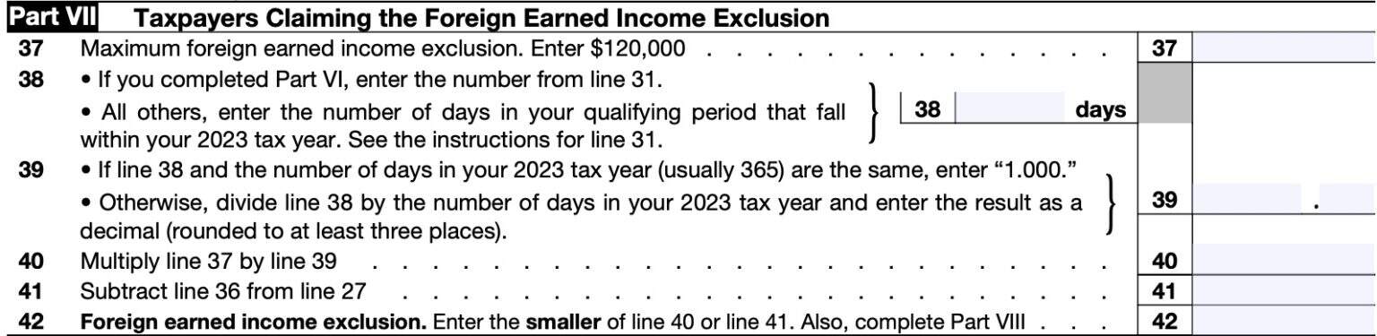 IRS Form 2555 Instructions