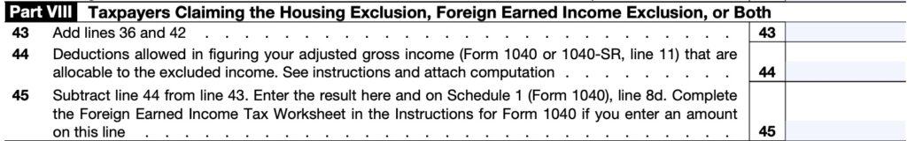 IRS Form 2555 Instructions