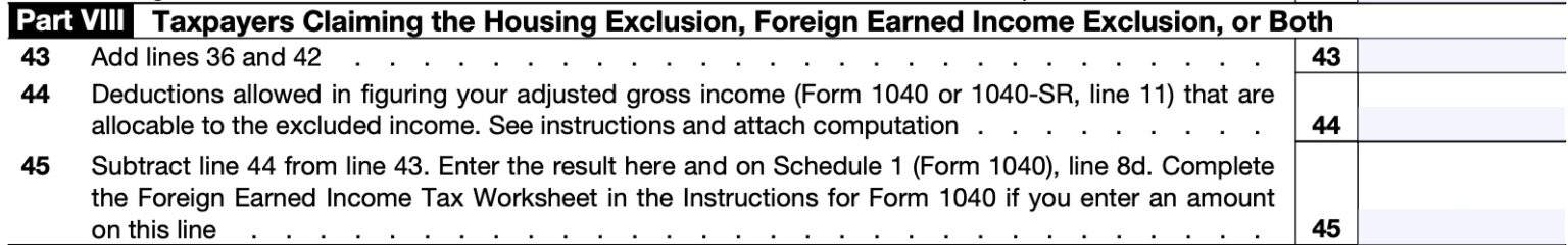 IRS Form 2555 Instructions