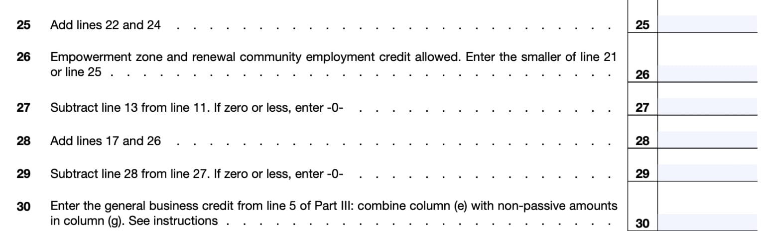 IRS Form 3800 Instructions - General Business Credit