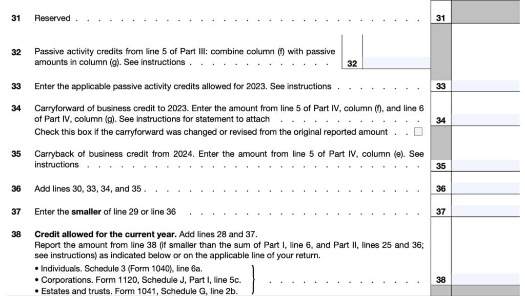 IRS Form 3800 Instructions - General Business Credit