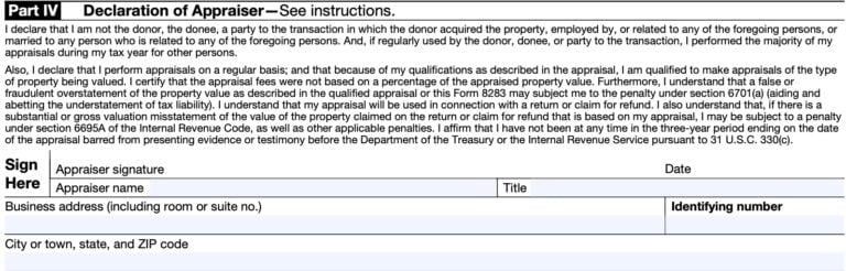 IRS Form 8283 Instructions - Noncash Charitable Contributions