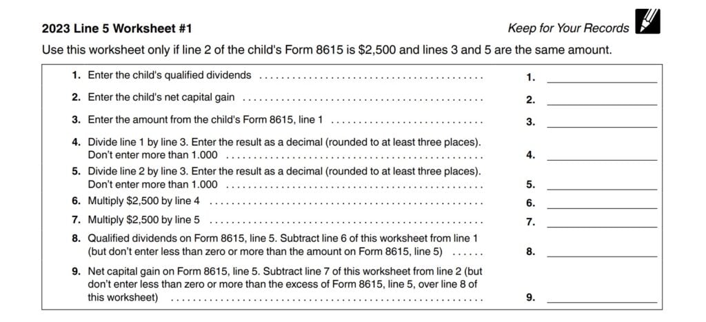 IRS Form 8615 Instructions