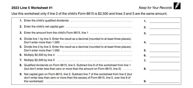 IRS Form 8615 Instructions