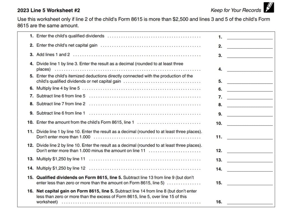 IRS Form 8615 Instructions