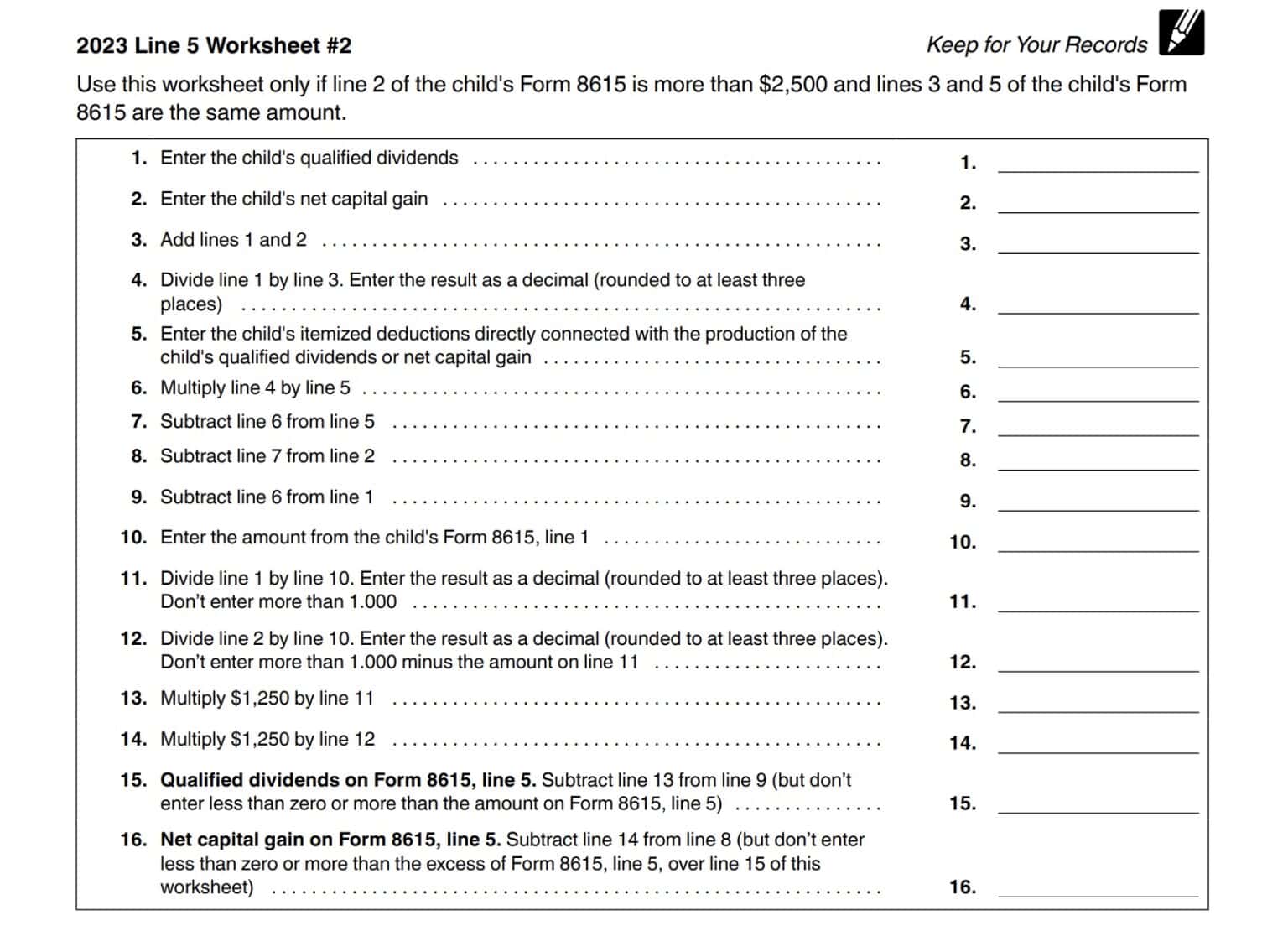IRS Form 8615 Instructions