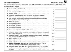 IRS Form 8615 Instructions