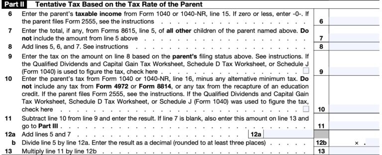 IRS Form 8615 Instructions