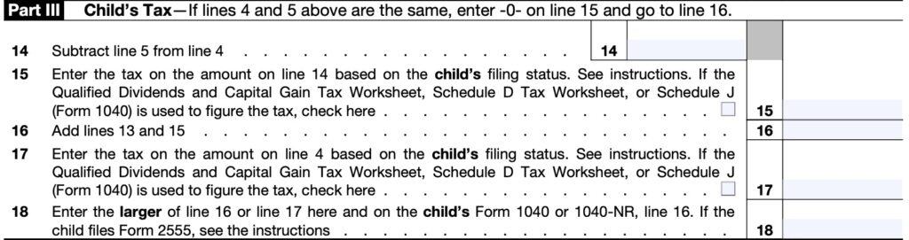 IRS Form 8615 Instructions