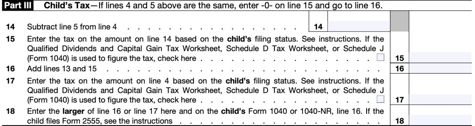 IRS Form 8615 Instructions