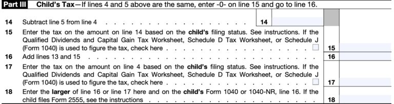 IRS Form 8615 Instructions