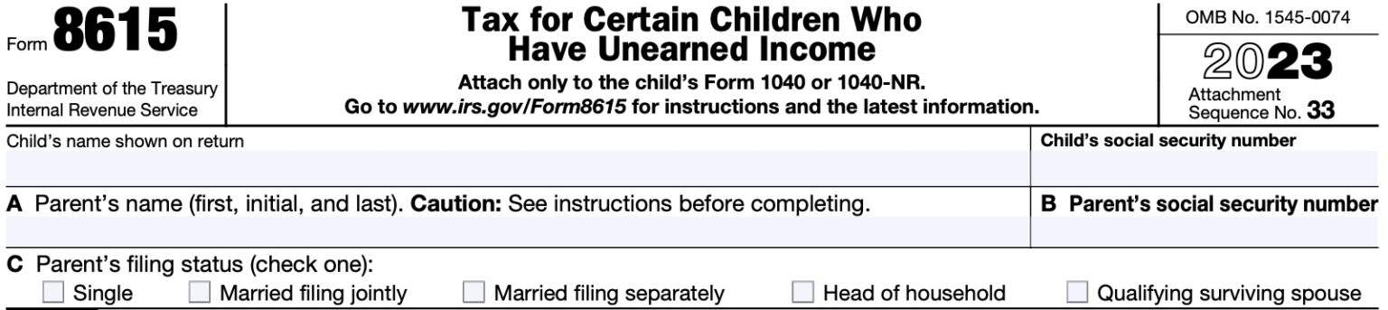 IRS Form 8615 Instructions