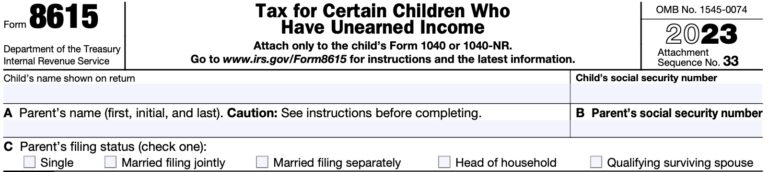 IRS Form 8615 Instructions