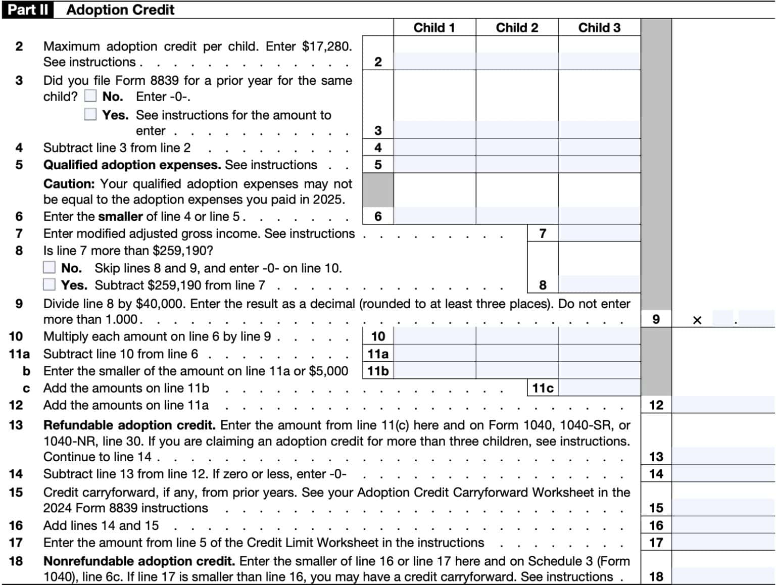IRS Form 8839 Instructions - Guide to Qualified Adoption Expenses