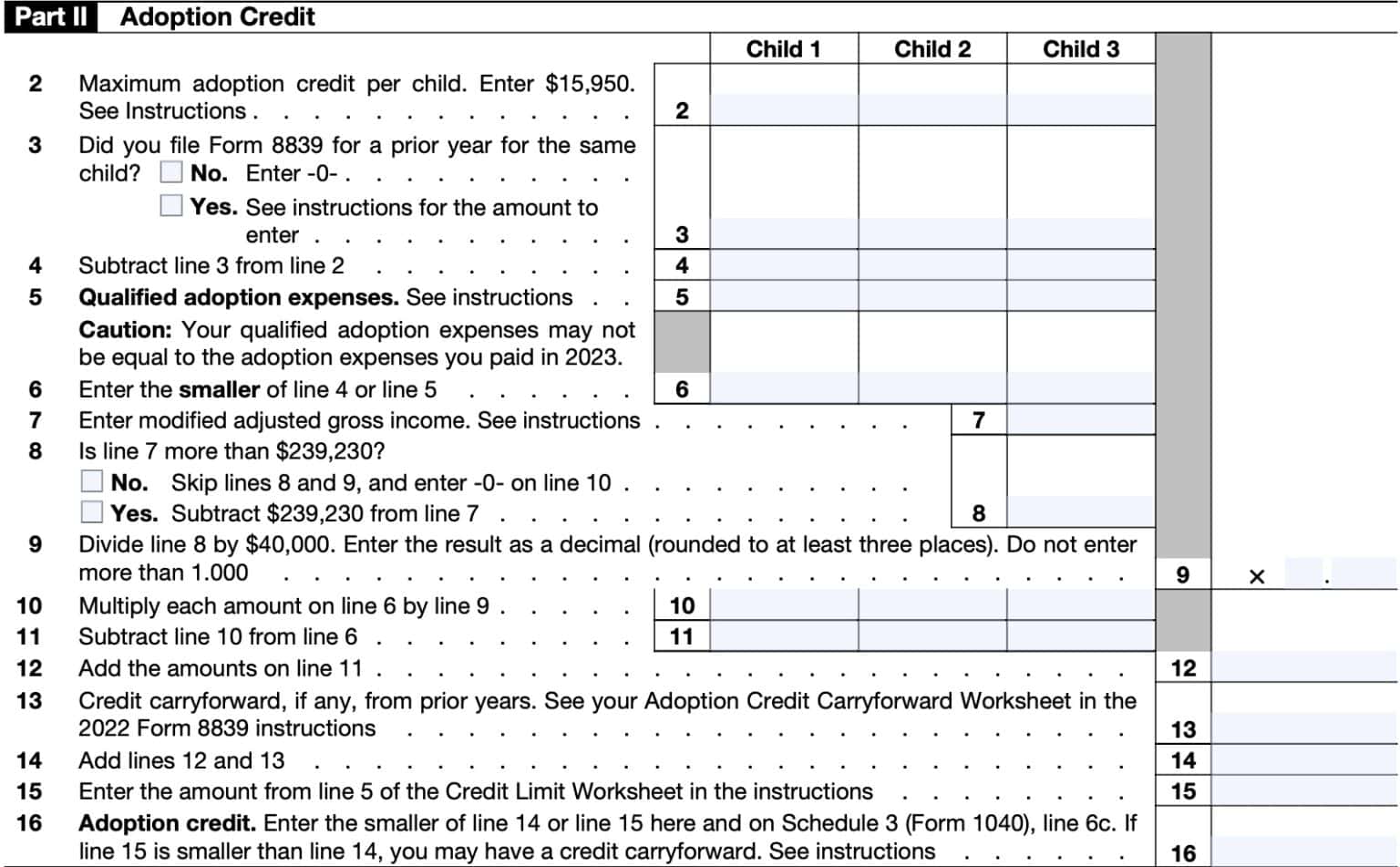 IRS Form 8839 Instructions - Guide to Qualified Adoption Expenses