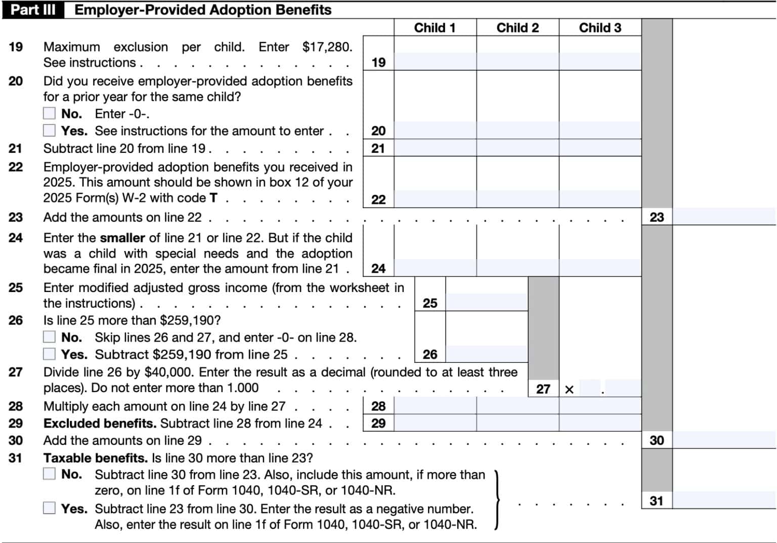 IRS Form 8839 Instructions - Guide to Qualified Adoption Expenses