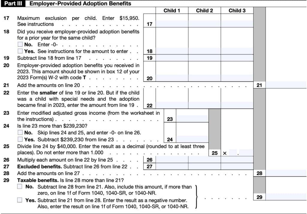 IRS Form 8839 Instructions - Guide to Qualified Adoption Expenses