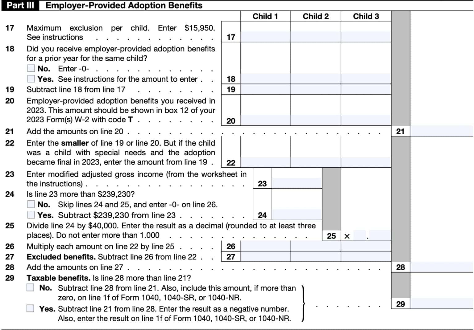 IRS Form 8839 Instructions - Guide to Qualified Adoption Expenses