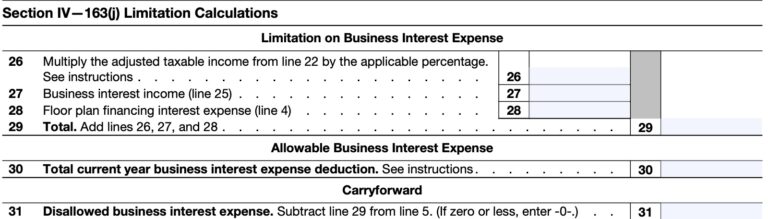 IRS Form 8990 Instructions - Business Interest Expense Limitation