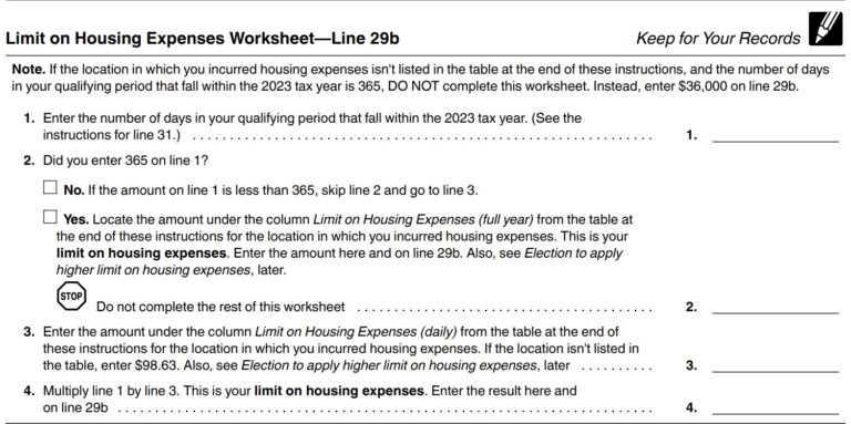 IRS Form 2555 Instructions