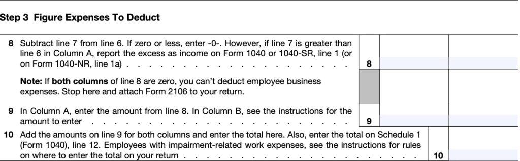 IRS Form 2106 Instructions - Employee Business Expenses